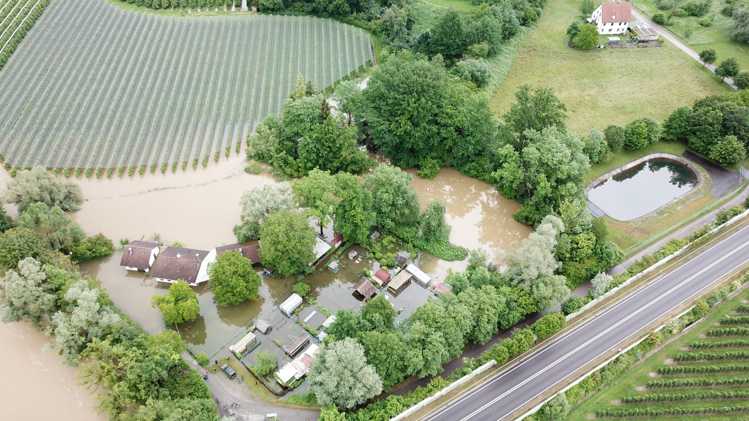 Hochwasser: ein Blick von oben | Gemeinde Eriskirch