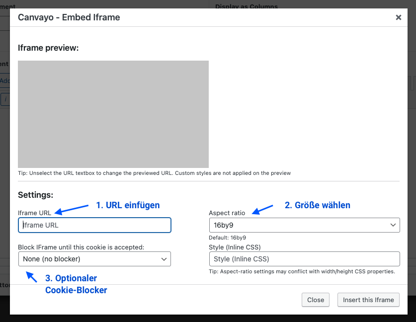 Shortcode › CANVAYO – Support