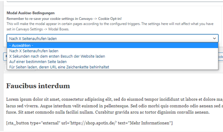 Pop-up (Modal Box) › CANVAYO – Support