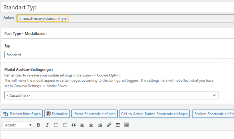 Pop-up (Modal Box) › CANVAYO – Support