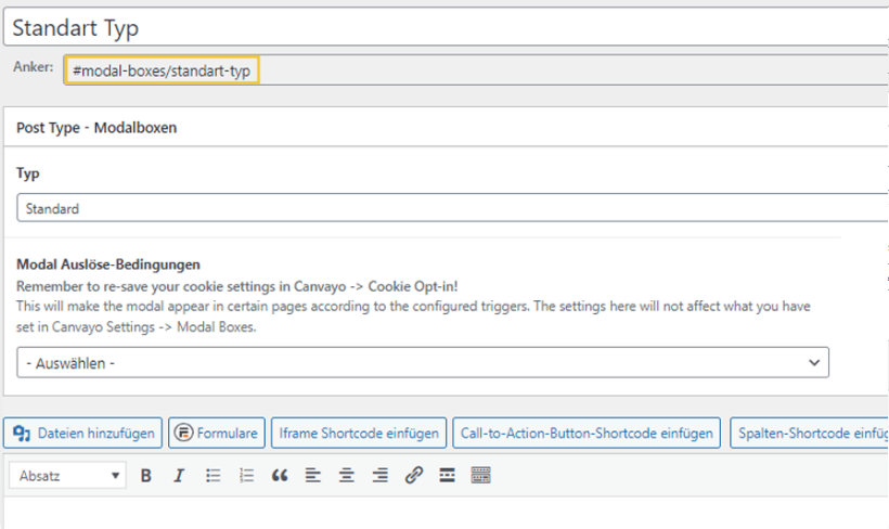 Pop-up (Modal Box) › CANVAYO – Support