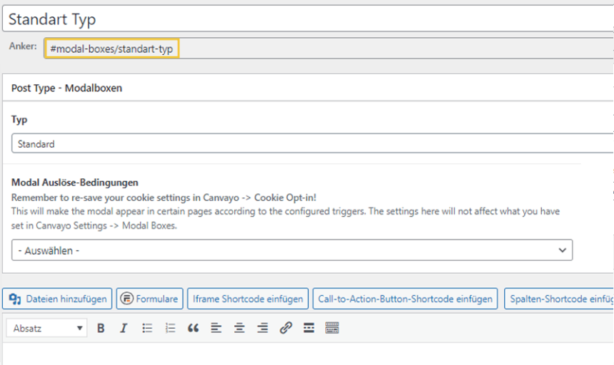 Pop-up (Modal Box) › CANVAYO – Support