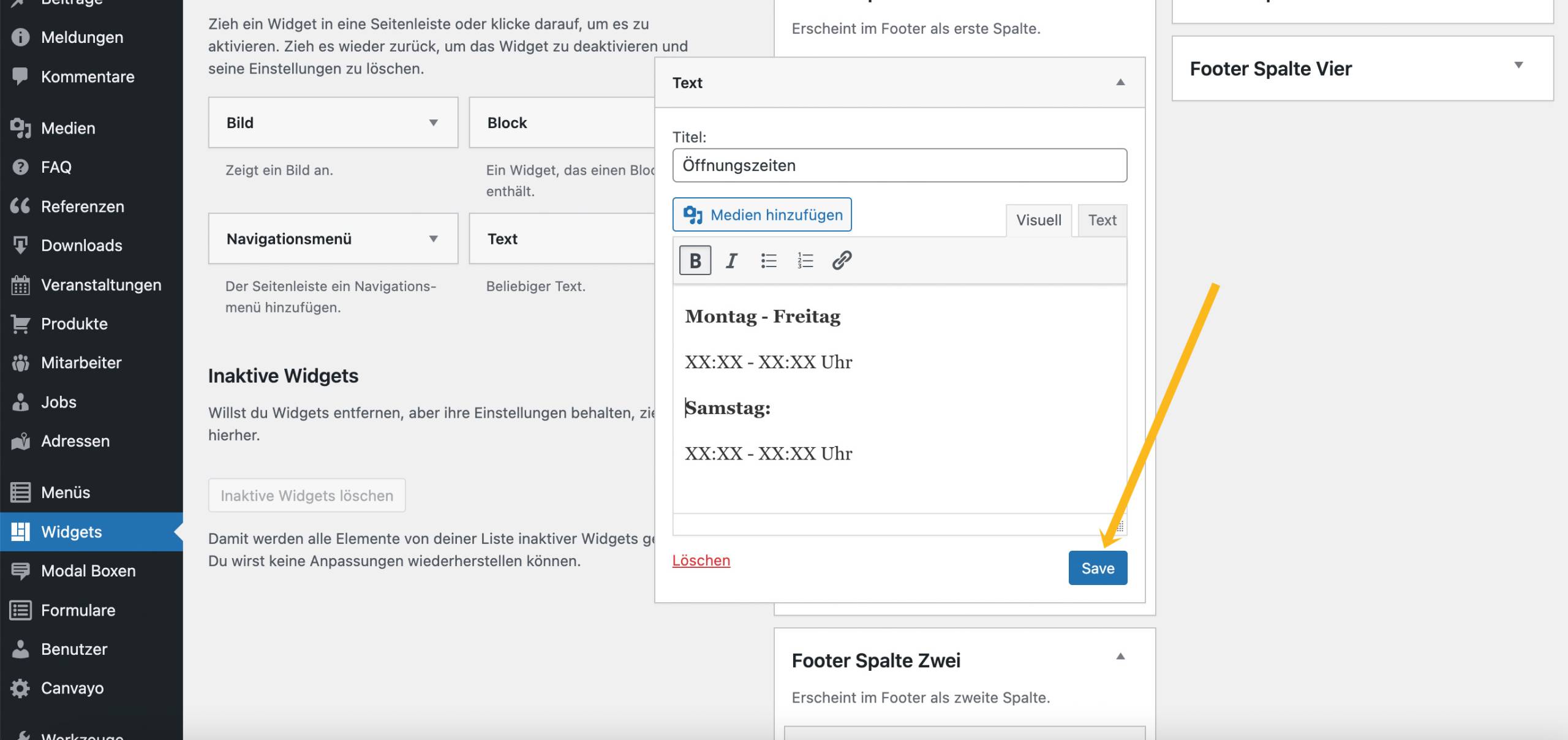 Footer konfigurieren › CANVAYO – Support