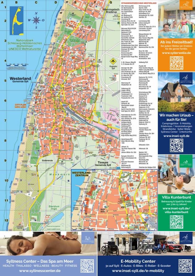 Ortsplan Westerland | Insel Sylt