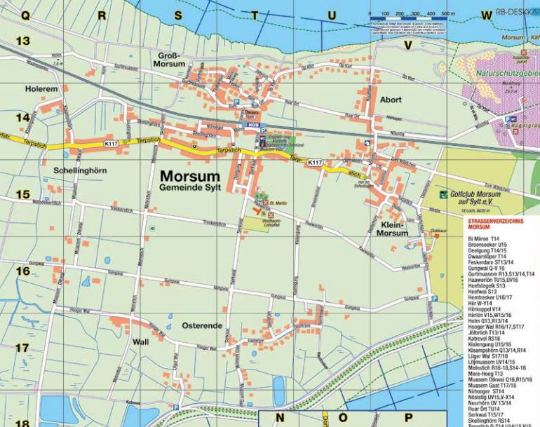 Ortsplan Morsum und Archsum | Insel Sylt